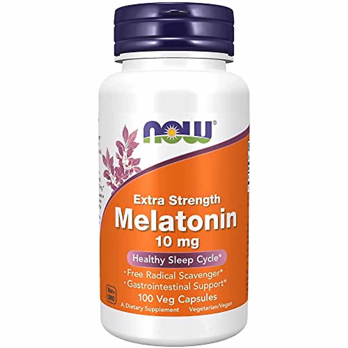 NOW Supplements, Melatonin, Extra Strength 10 mg, Free Radical Scavenger*, Healthy Sleep Cycle*, 100 Veg Capsules