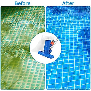 Bearbro Portable Swimming Pool Vacuum Jet Underwater Cleaner with 5-Section Pole Handheld Pool Leaf Vacuum Suction Head for Above Ground Pool Spa Pond Fountain and Hot Tub