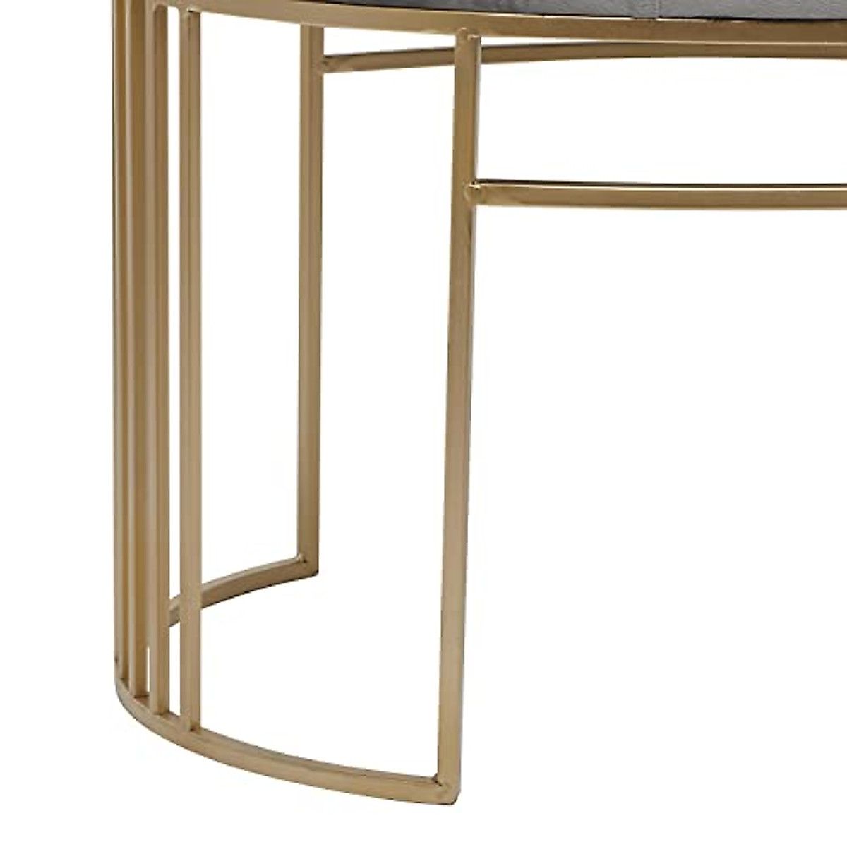 Deco 79 Metal Bench with Velvet Seat, 24" x 17" x 19", Gray