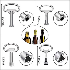 Mudder 11 Pcs Multi Functional Utility Key Kit Plumbers Key 4 Ways Utility Key Triangle Cabinet Spanner Key Socket Keys for Radiators Gas Electric Meter Boxes Faucet and Lock