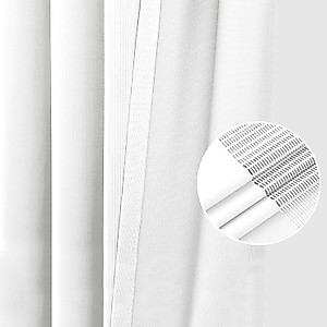 Hospital Privacy Partition Silver Grommet Curtain, Extra Wider Medical Privacy Curtain for Room Divider, Cubicle Divider Curtain for SPA Clinic Show Room(1 Panel,12ft Wide x 7ft Tall,White)