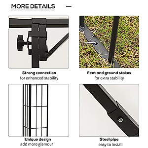 Outsunny 10' x 10' Patio Gazebo, Double Roof Outdoor Gazebo Canopy Shade Shelter with Metal Corner Frame Screen Wall, for Garden, Lawn, Backyard and Deck