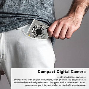 HD 4K Digital Camera for YouTube, 48MP 16X Zoom Vlogging Camera Anti Shaking Small Compact Camera with Wide Angle Lens & Fill Light & Flip Screen for Photography and Video (White)
