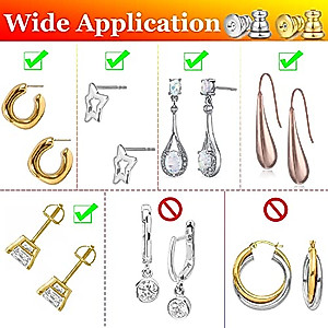 Moconar Locking Earring Backs for Studs, Hypoallergenic 18k Gold Bullet Earring Backs Replacements for Studs/Droopy Ears, Secure Locking Backing for Sensitive Ears (Silver 2pairs)