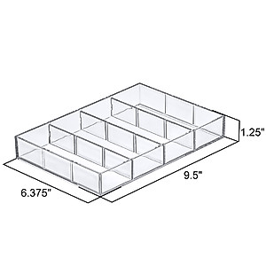 Amazing Abby - Soleil - Acrylic 4-Compartment Sunglass Organizer, Plastic Eyeglass Display Case, Transparent Jewelry Storage Tray, Clear Beauty Supply Holder, Great for Bedroom and Bathroom