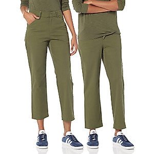 GAP Womens Slim Fit Ankle Khakis, Black 19, 12 US