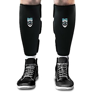 THEFITGUY Weightlifting 5mm Deadlift Shin Guards, EasyWear - No Need to Take Off Shoes, Wear Over Skin, Socks, Training Pants and Tights, Ultimate Shin Protection (Pair)