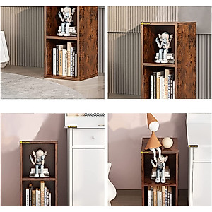 ALISENED Cube Shelf, Modern Small Spaces Storage Organizer Bookcase Display Rack for Bedroom, Library, Living Room, Home, Office Decor, Brown