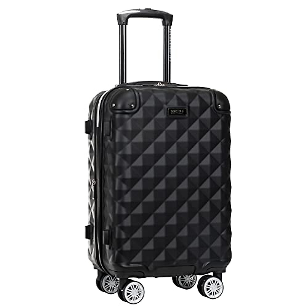 Kenneth Cole Reaction Diamond Tower Collection Lightweight Hardside Expandable 8-Wheel Spinner Travel Luggage, Black, 2-Piece Set (20" & 28")