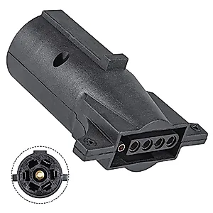 TRUE MODS 7-Way Blade to 5-Way Flat Trailer Adapter [Nickel-Plated Copper Terminals] [Rugged Nylon Housing] [Compact Design] 7-pin to 5-pin Trailer Wiring Plug Adapter
