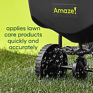AMAZE 75201 Broadcast Spreader-Quickly and Accurately Apply up to 10,000 sq. ft. of Grass Seed, Fertilizer, and Other Lawn Care Products to Your Yard, 75201-1