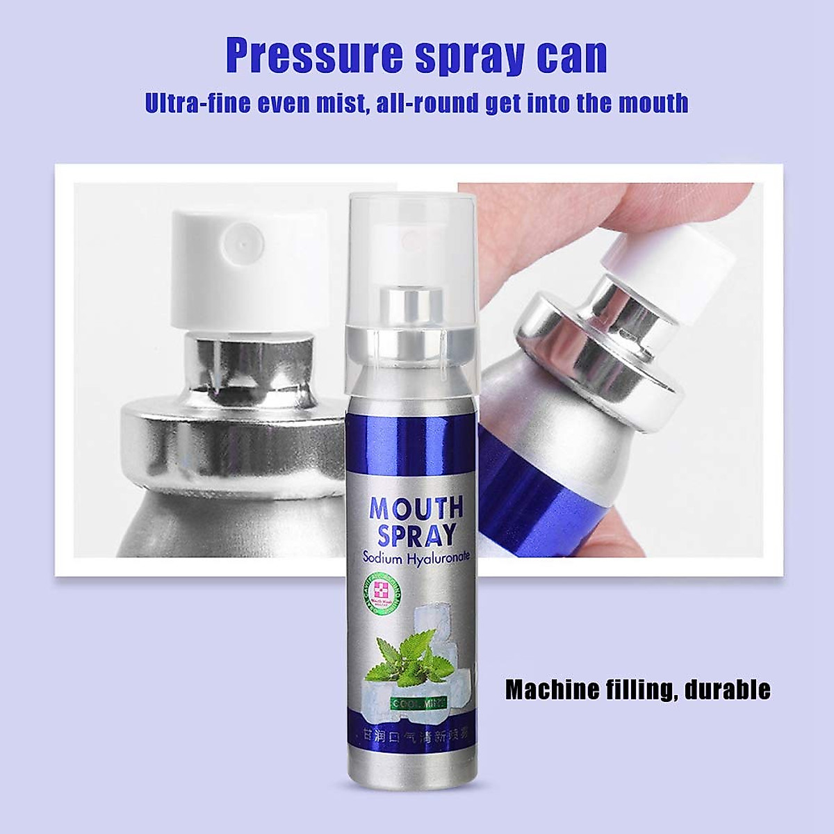 Ultra fine Mouth Spray, Breath Freshener Spray 2 x 2 x 9.7cm Nutrient Ingredients Liquid,Mint Flavor Breath Refreshing Mouth Spray Bad Breath Removal Oral Spray 20ml