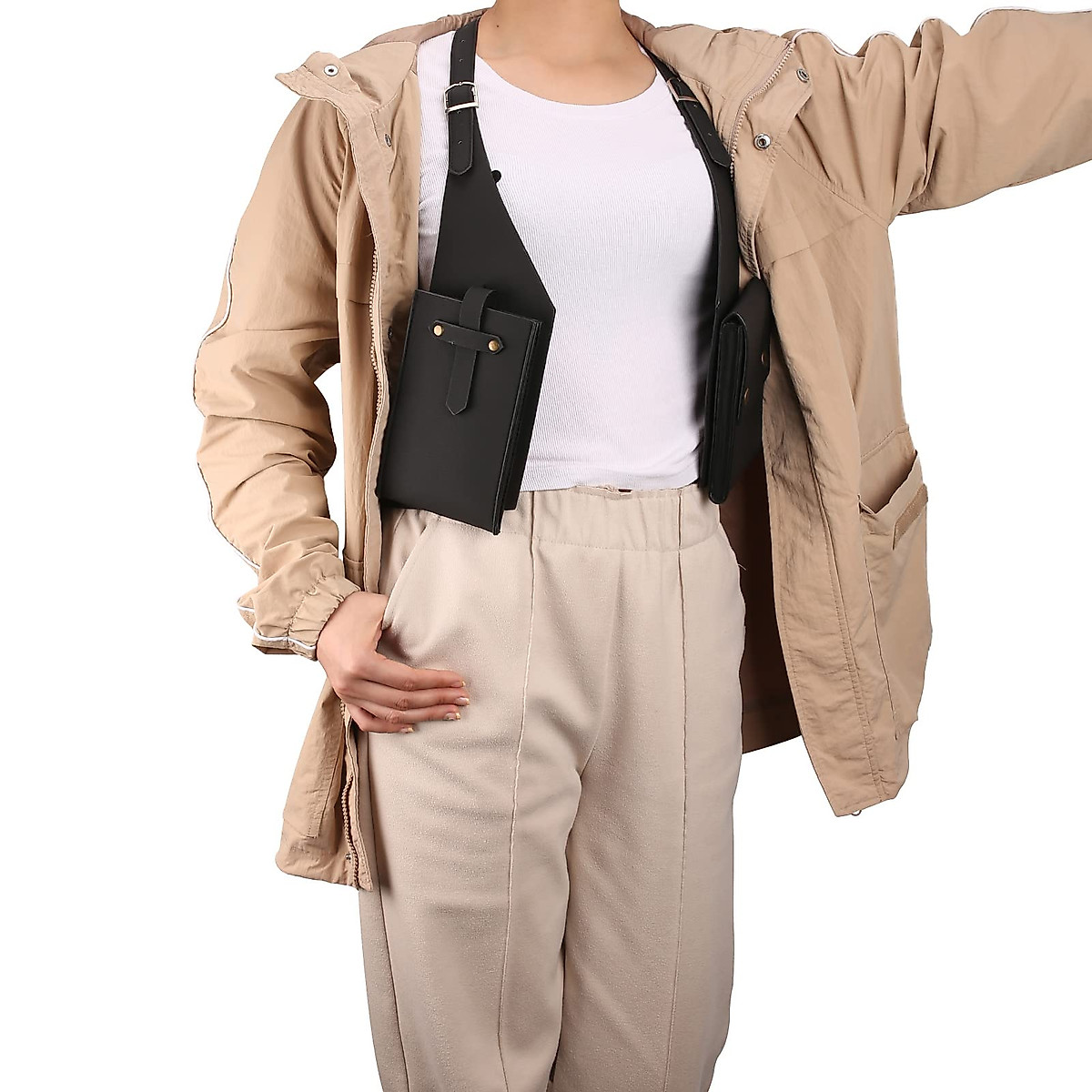 Neween Upgraded Anti-Theft Hidden Underarm Strap Wallet Pocket Holster Phone Shoulder Holster Bag Leisure Double Shoulder Pouch