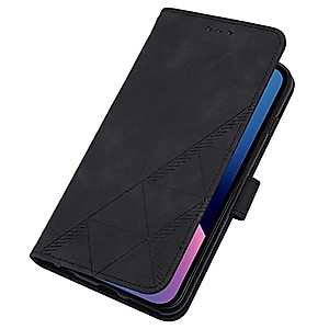 Fashion with Card Slot Stitching Leather Case Business Decompression Mobile Phone Flip Back Cover (Black,for Infinix Smart 5)