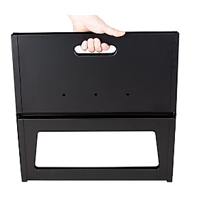 Fire Sense 60508 Notebook Charcoal BBQ Grill 3.5mm Cooking Bars Instant Foldable & Easy Portability For Outdoor Barbecues Camping Traveling Picnics Garden Beach Party - Black