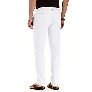 Sailwind Men's Drawstring Linen Pants Casual Summer Beach Loose Trousers