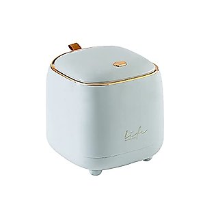 Tabletop Trash Can with Lid, 1 Gallon/4 Liter Mini Plastic Wastebasket Rubbish Bin, Portable Countertop Garbage Can with Removable Inner for Bathroom Dresser, Living Room, Office, Car(Light Green)