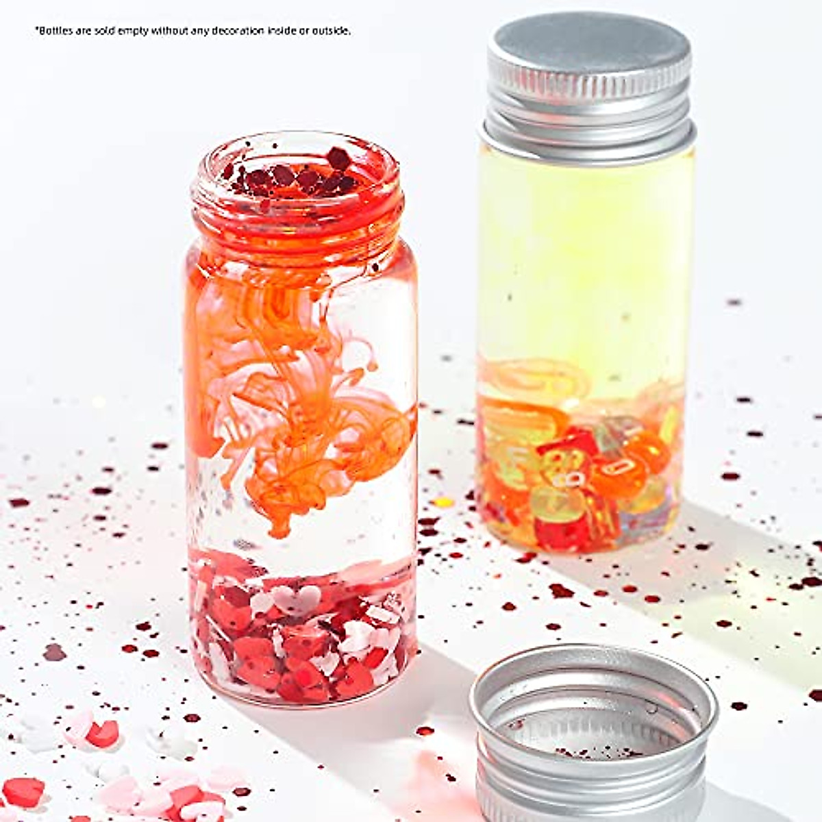 Magic Season Decorative Glass Bottles (12 Pcs w/Aluminum Cap / 1 fl oz)