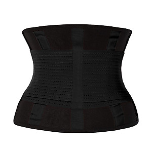 QEESMEI Waist Trainer Belt - Waist Cincher Trimmer - Slimming Body Shaper Belt - Sport Girdle Belt, XX-Large Black