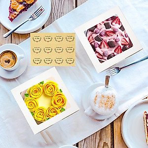 Zzrywuty 50 Packs 5x5x2.5in White Cookie Boxes, Bakery Boxes with Window, Mini Cake Boxes, Cupcake Container Boxes for Cookies, Pastry, Pie, Strawberries, Donuts, Candy, Desserts, Small Cake