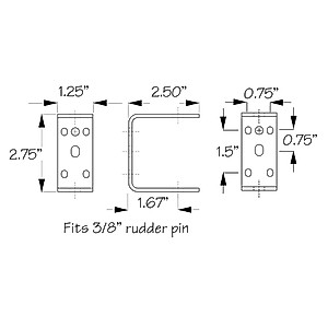 Sea-Lect Designs Trucourse™ Rudder Mounting Gudgeon (Multi Mount Bracket)