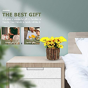 Angoily Tree Stump Flower Pot Succulent Planter Pots Decorative Tree Stump Shape Flower Pot Bonsai Pots for Indoor Outdoor Home Garden Decor