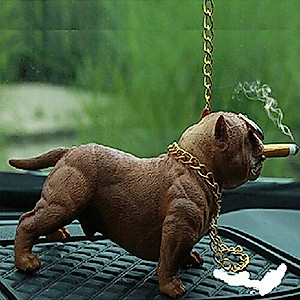 Jiuke, Bully Pitbull Dog Car Interior Decoration Dashboard Ornament Fashion Funny Cute Home Decoration Auto Accessories No Base-Black
