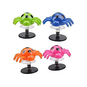 Bounce Spiders Colorful Plastic Funny Activities Bouncing Toys Spider Launcher Jumping Spiders Toy Insect Party 10pcs (Random Color)