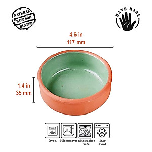 Handmade Cooking Clay Bowls Set of 6, Glazed Clay Pot for Cooking, Colorful Terracotta Pudding Bowls, Traditional Mexican Dishes, Ancient Terracotta Cookware, Cazuelas de Barro Mexicanas