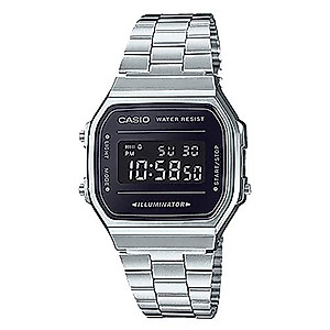 Casio A168WEM-1 Men's Youth Collection Mirror Dial Alarm Chronograph Illuminator Digital Watch