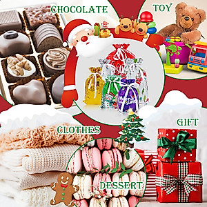 Qzndhrua Christmas Gift Bags - Christmas Drawstring Bags 30 PCS - Christmas Packaging Bags - 10 Seconds Wrapping, Christmas Party Bags with Tags