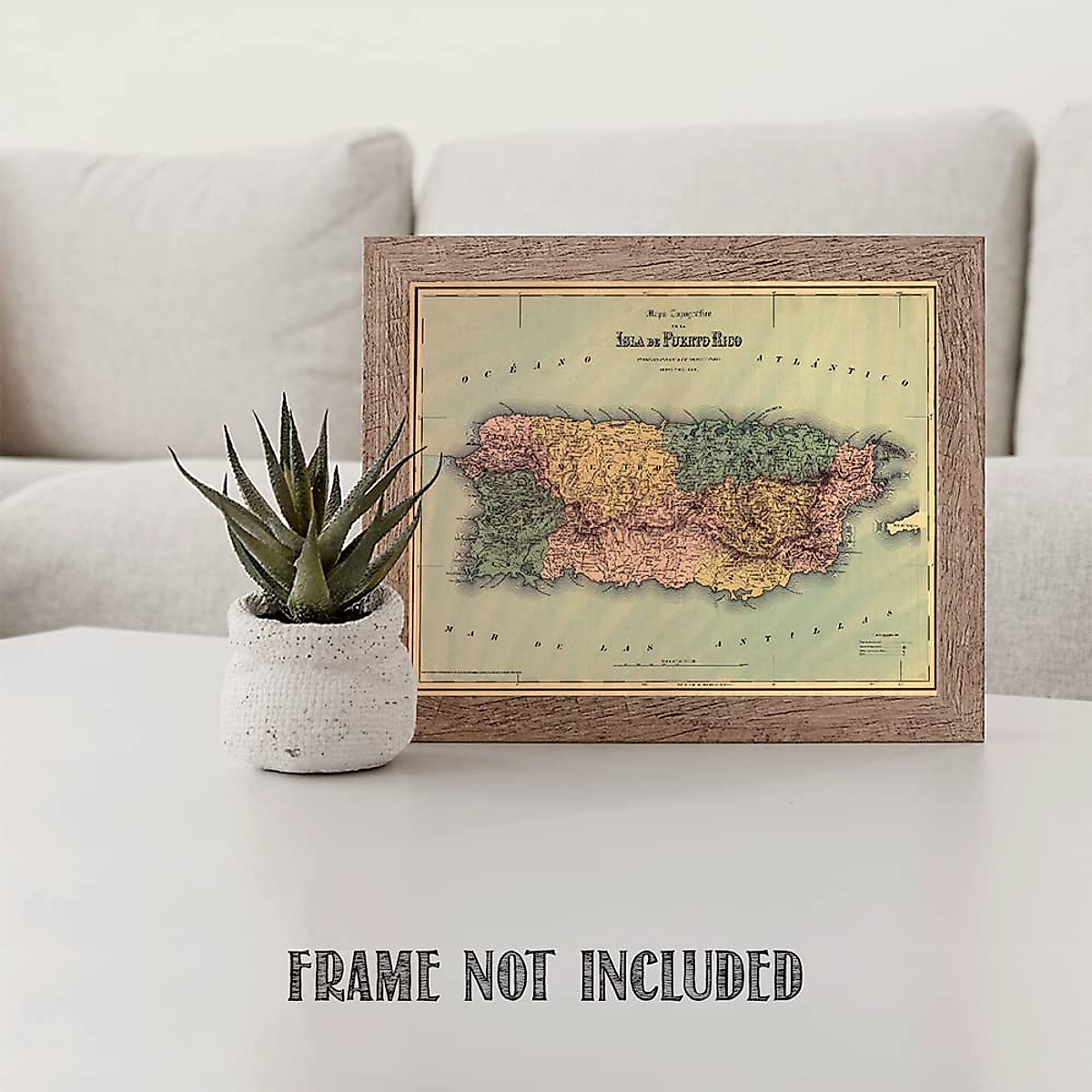 1886 Puerto Rico Map - 11x14 Unframed Art Print - Perfect Wall Decor in This Highly Detailed Restored Reproduction Under $15