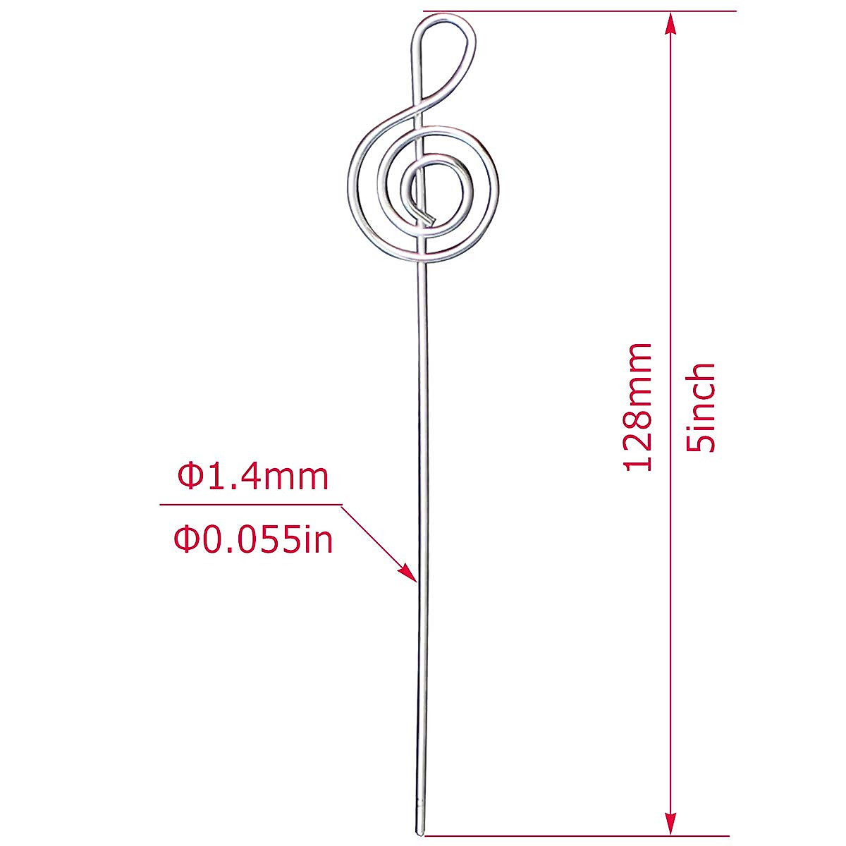 Booluee 30 Pcs Metal Wire Place Card Holders, Photo Clip Holders Craft Table Card Holders Memo Note Photo Metal Clamps Clay Decor Cake Toppers Wedding Party Decorations (Musical Note)