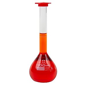 Vee Gee Scientific Sibata 2303A-100 Class A 100mL Volumetric Snap Cap Flasks (Pack of 4)