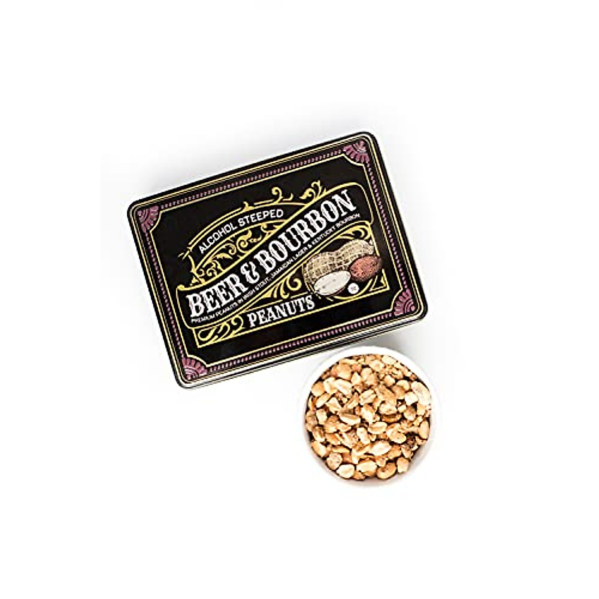 Nuts Gift for Men, Unique Flavored Peanuts in a Gift Box Tin, Great Easter Basket Stuffer, Fathers Day Gift for Him, Birthday or Holidays - 1 lb