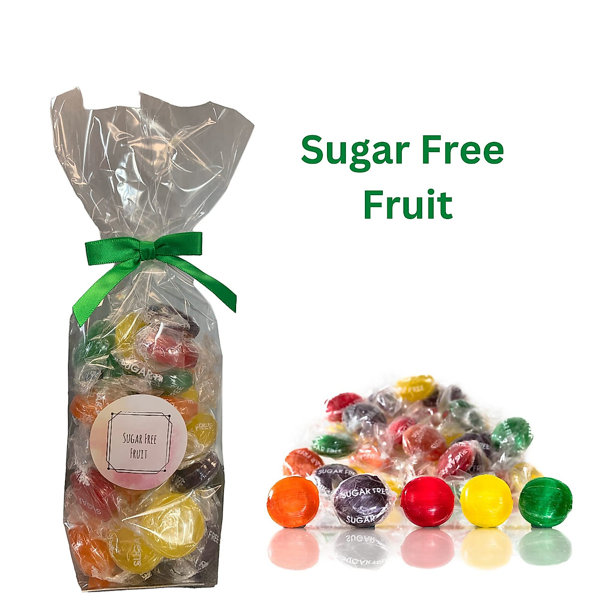 Sugar Free Candy Variety Gift Box – Sugar Free Hard Candy Bulk Candy Individually Wrapped 4 Assorted Flavor Bags