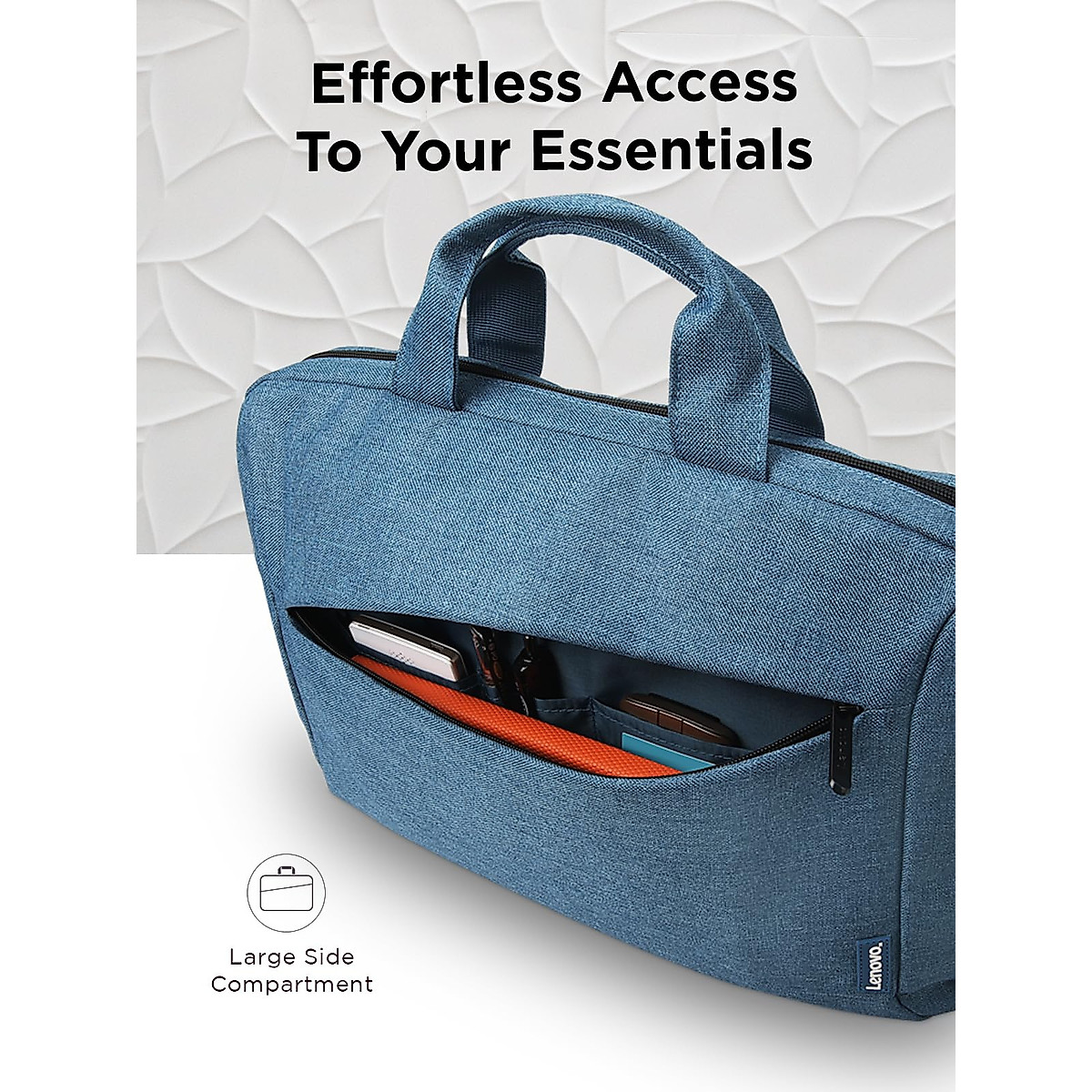 Lenovo Laptop Carrying Case T210, fits for 15.6-Inch Laptop and Tablet, Sleek Design, Durable and Water-Repellent Fabric, Business Casual or School, GX40Q17230 Casual Toploader - Blue