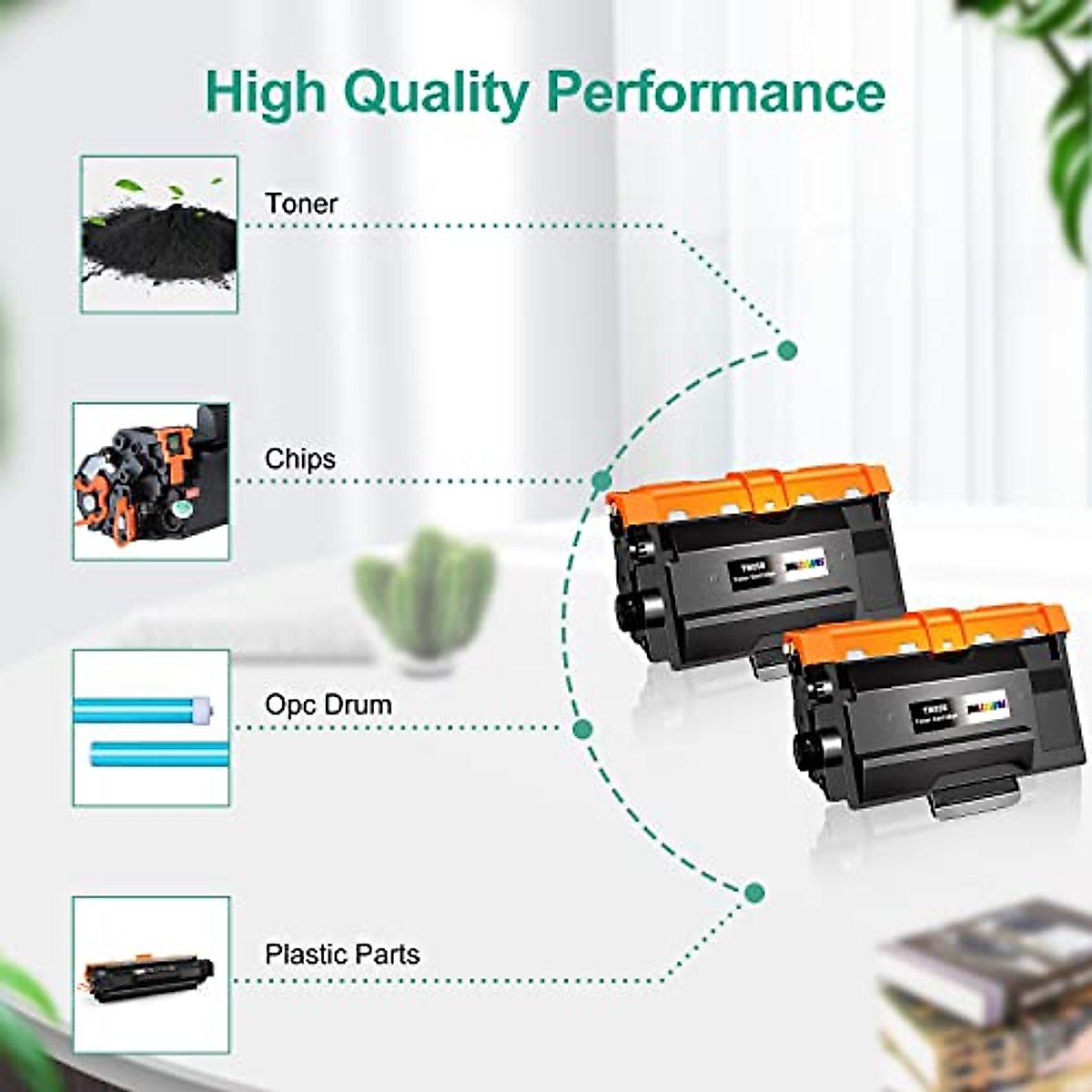 JMLCOLORS Brother TN850 TN820 Toner Replacement for TN-850 TN-820 for HL-L6200DW,MFC-L5700DW, L6200DWT MFC-L5900DW HL-L5200DWT L5200DW L5100DN, MFC-L5800DW MFC-L5850DW L6700DW L6800DW Printer（2-Pack）