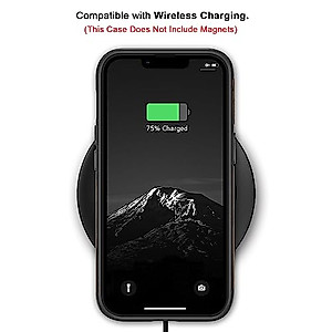 TENDLIN Compatible with iPhone 14 Case Wood Grain with Carbon Fiber Texture Design Leather Hybrid Slim Case Black