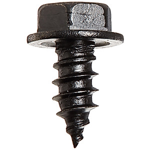 Small Parts 0806ABW188B 18-8 Stainless Steel Sheet Metal Screw, Black Oxide Finish, Hex Washer Head, Hex Drive, Type AB, #8-18 Thread Size, 3/8" Length (Pack of 50)