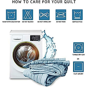 Kasentex Quilt-Bedding-Coverlet-Blanket-Set, Machine Washable, Ultra Soft, Lightweight, Stone-Washed, Detailed Stitching-Solid Color, Single/Twin + 2 Shams, Grey Blue