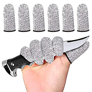 ZEPOHCK 10 Pcs Cut Resistant Protection Finger Cots, Finger Sleeve, Finger Cover Life Extender for Kitchen, Work, Sculpture, Anti-Slip, Reusable