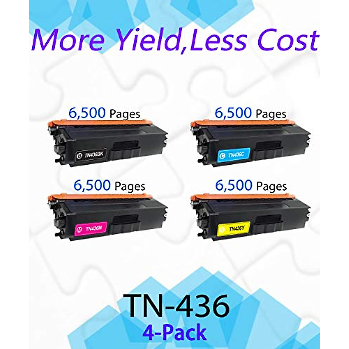 EASYPRINT (4-Pack) Compatible TN-436 TN436 Toner Cartridge Used for Brother HL-8260CDW L8360CDWT L9310CDW MFC-L8690CDW L8900CDW L8610CDW L9570CDW(T) DCP-L8410CDW Printer (Black Cyan Magenta Yellow)