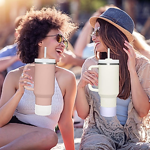 HEYSKAY 2pcs Protective Flask Silicone Boot Cover Base for 20-40oz Stanley Tumbler, 12-24oz Hydro Flask Water Bottle. Compatible with All Water Bottles with Bottom Width of 2.85in