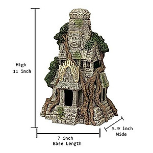 Sunyiny Aquarium Decorations Fish Tank Decorations Ancient Rock Face House Exotic Aquarium Ornament Aquarium Decor for 20 30 Gallon Fish Tank