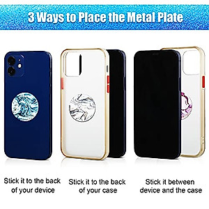 8 Pcs Phone Magnet Car Metal Plate Mount Metal Plate for Cell Holder Magnetic Car Mount Compatible with Magnetic Car Mounts Replacement Sticker(Marbling Style)