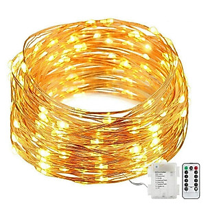 Lxcom Lighting Fairy String Lights 6.56Ft 280leds 14 Strands Battery Operated Copper Wire Branch Lights 8 Modes Waterfall Twinkle Lights with Timer Decorative Light for Home Festival Decor(Warm White)