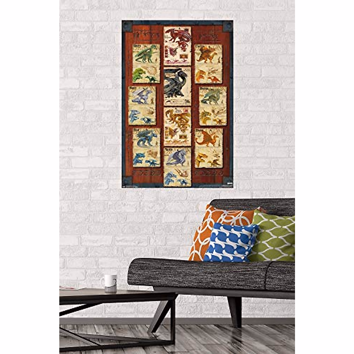 Trends International Dungeons Dragon Grid Wall Poster, 22.375" x 34", Premium Unframed Version