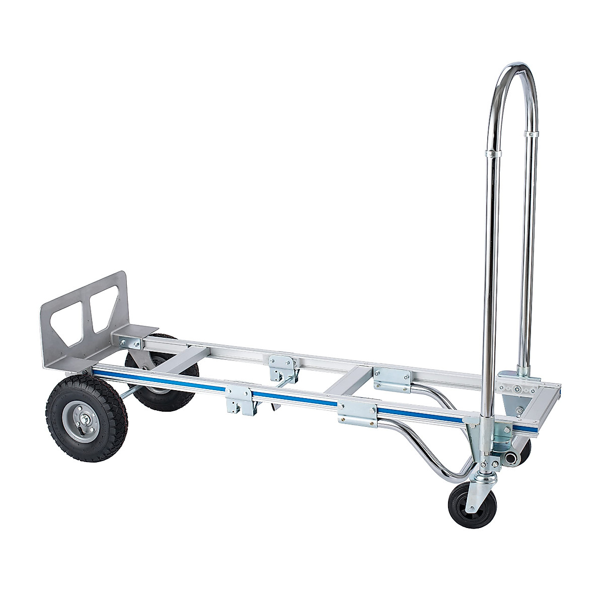 SmarketBuy Convertible Hand Truck 1000 LBS Weight Capacity 2 in 1 Heavy Duty Hand Truck Durable Aluminum and Steel Construction with Nose Plate 4 Wheels Hand Truck Dolly