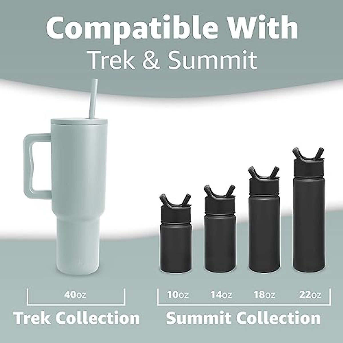 Jmoe USA 3-Pack Boot Sleeve Covers for Simple Modern 40oz & 30oz Trek Tumbler With Handle | Travel Mug | Protects Against Dents & Scratches | Fits Summit Bottles | Soft Silicone (Sea Glass Sage)